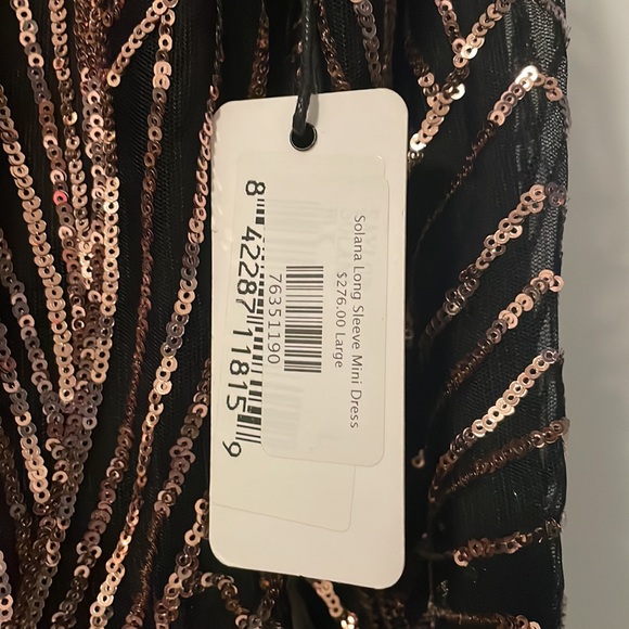 SAYLOR | Dresses | Saylor Black And Rose Gold Sequin Mini Cocktail ...